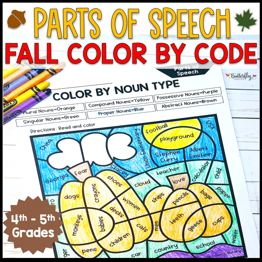 Parts Of Speech Color Back To School Coloring Pages & Parts Of Speech