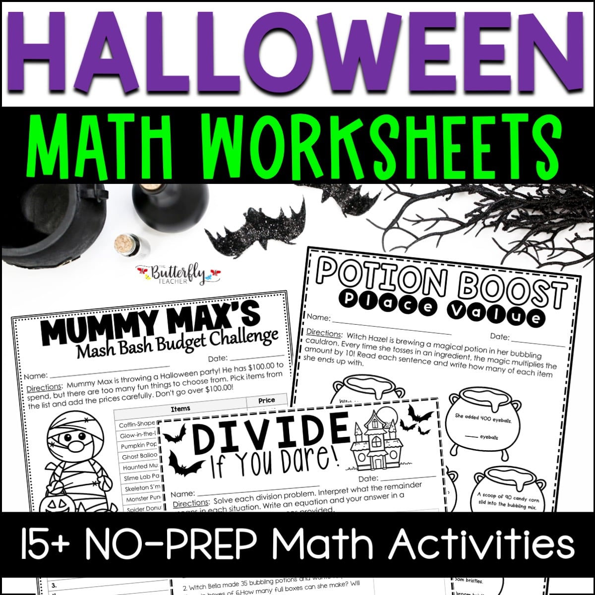 Halloween Math and ELA Activities Bundle